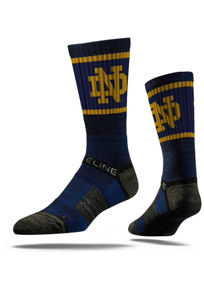 Notre Dame Fighting Irish Strideline NAVY Logo Mens Crew Socks - 46581475