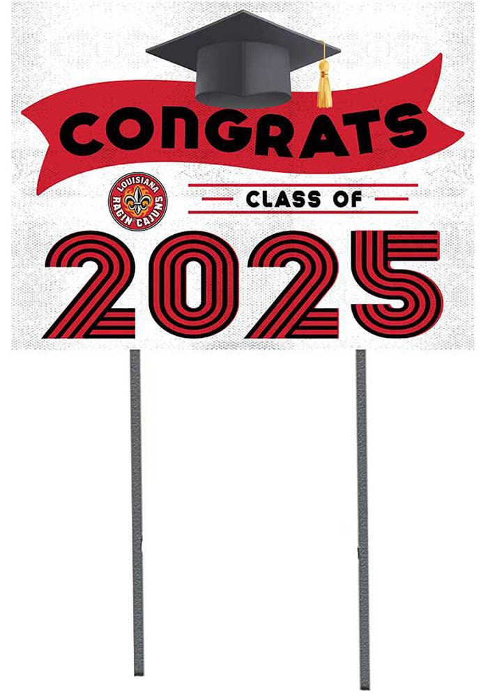 Louisiana Ragin' Cajuns White Class of 2025 graduation graphic Yard ...