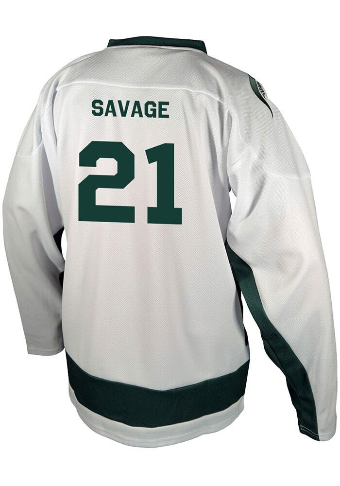 Red Savage Mens White Michigan State Spartans HOME Hockey Jersey - 46820035