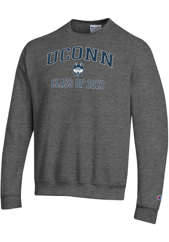 Champion UConn Huskies Mens CHARCOAL Font Class of 2027 Powerblend Crew ...