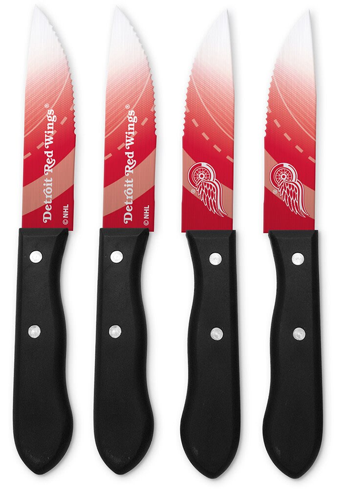 Detroit Red Wings 4-Piece Steak Red Knives