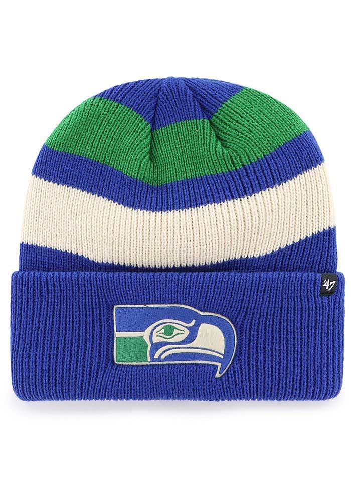 Seattle Seahawks 47 ROYAL Historic Clunhouse Jennings Cuff Knit Hat ...