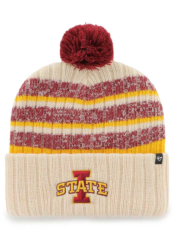Iowa State Cyclones 47 NATURAL Tavern Cuff Pom Knit Hat - 47001026