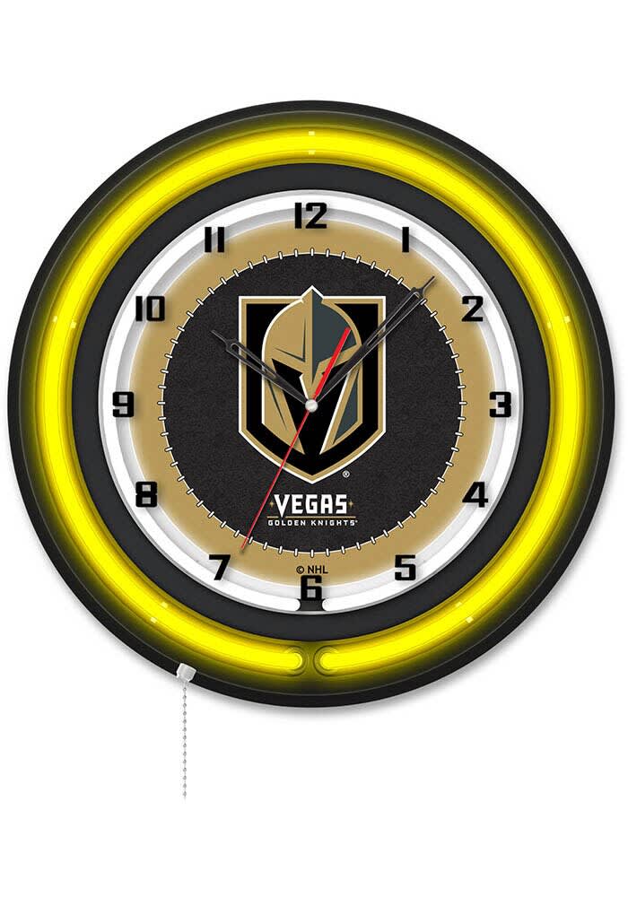 Vegas Golden Knights BLACK 19in Neon Wall Clock - 4712255