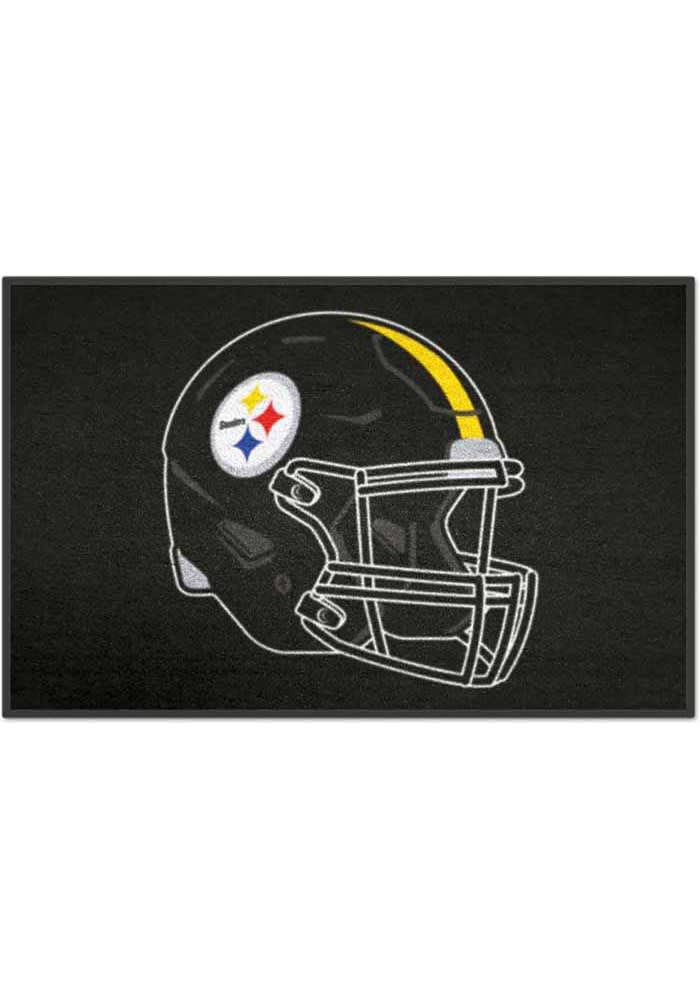 Pittsburgh Steelers Helmet Logo Interior Rug BLACK - 47670360