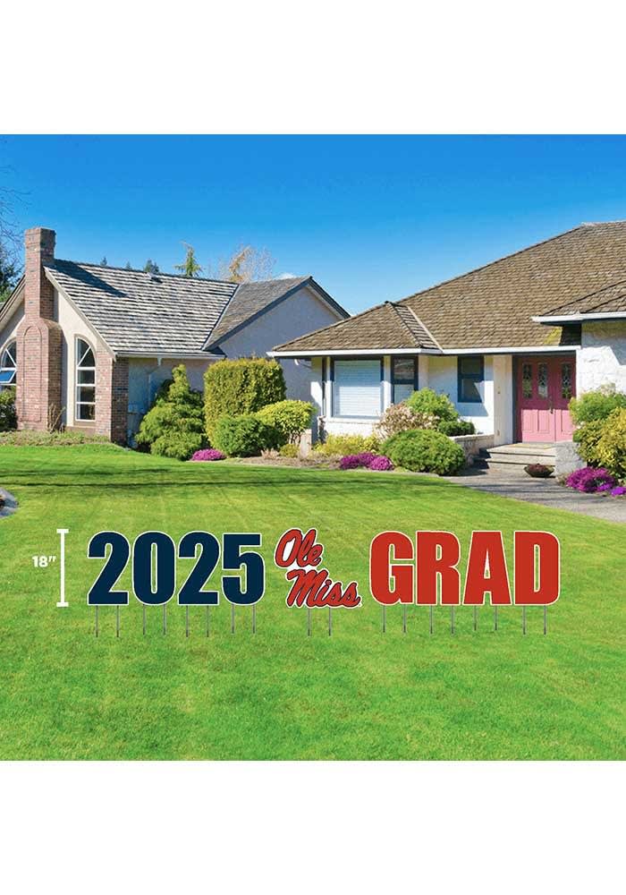Ole Miss Rebels Red 2025 Grad Yard Sign - 477159068