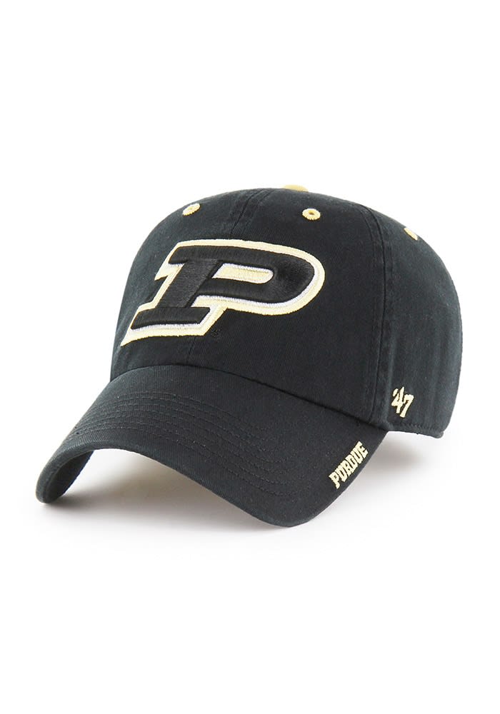 47 Purdue Boilermakers BLACK Ice Clean Up Adjustable Hat - 480000581