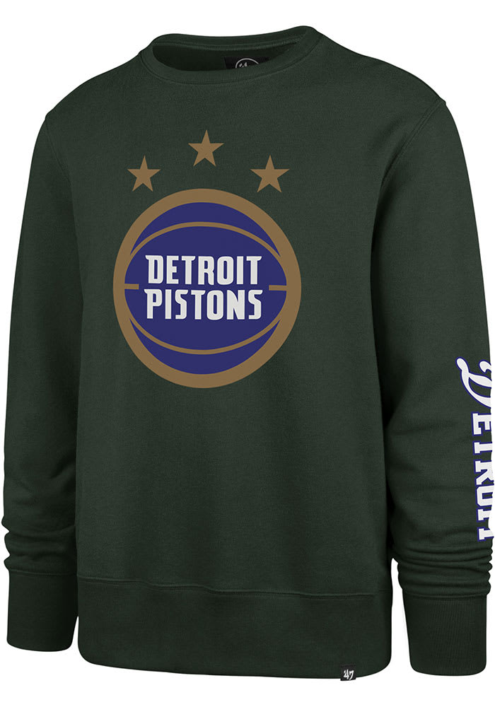 47 Detroit Pistons Mens GREEN City Edition Two Peat Headline Crew ...