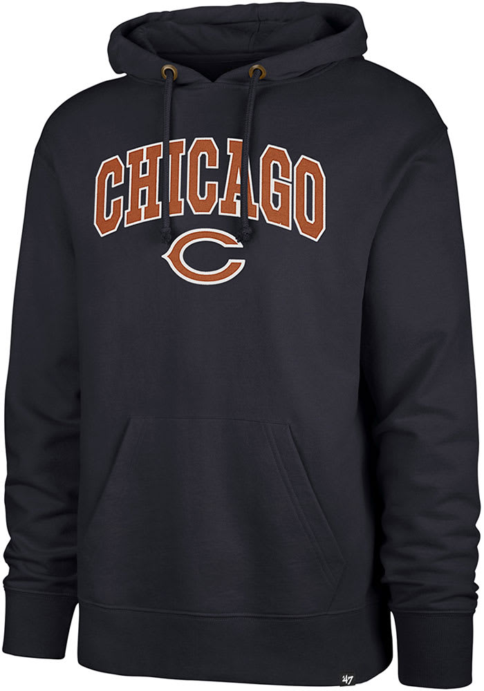 47 Chicago Bears Mens NAVY ARCH NAME STRIKER Long Sleeve Fashion Hood ...
