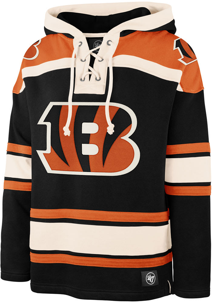 47 Cincinnati Bengals Mens BLACK Lacer Long Sleeve Fashion Hood - 480001799