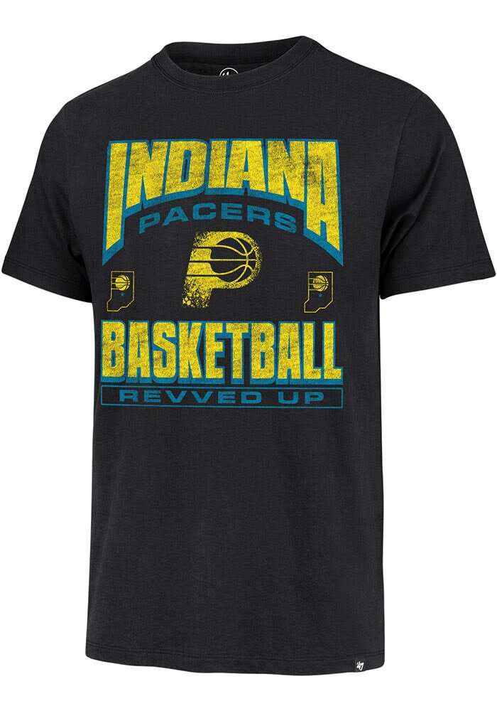 47 Indiana Pacers BLACK Franklin Short Sleeve Fashion T Shirt - 480002242