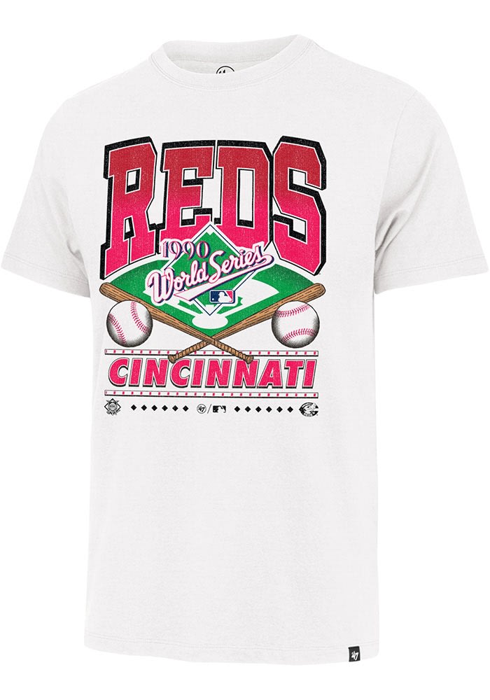 47 Cincinnati Reds White Straight Shot Franklin Short Sleeve Fashion T ...