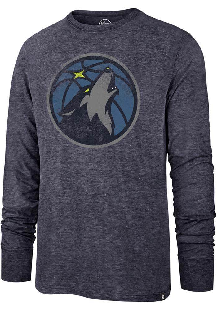 47 Minnesota Timberwolves NAVY Imprint Match Long Sleeve Fashion T ...