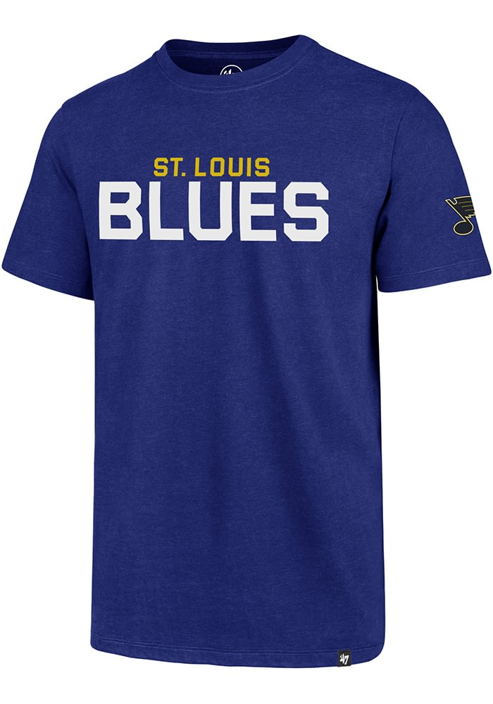 47 St Louis Blues BLUE Wordmark Club Short Sleeve T Shirt - 48003085
