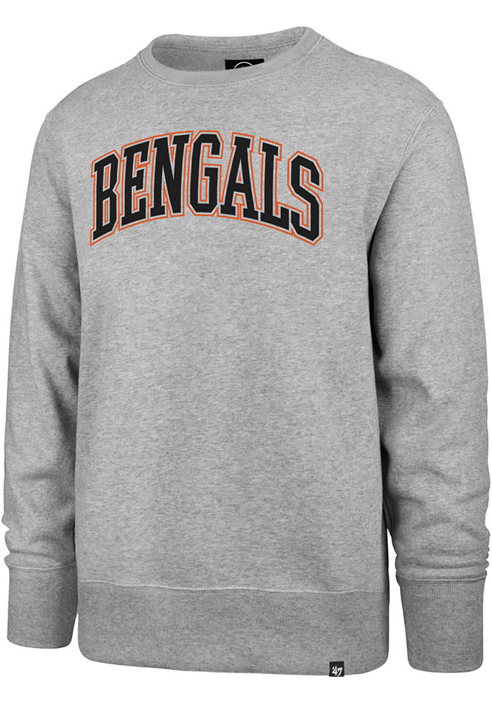 47 Cincinnati Bengals Mens Arch Outline Headline Crew Sweatshirt - GREY