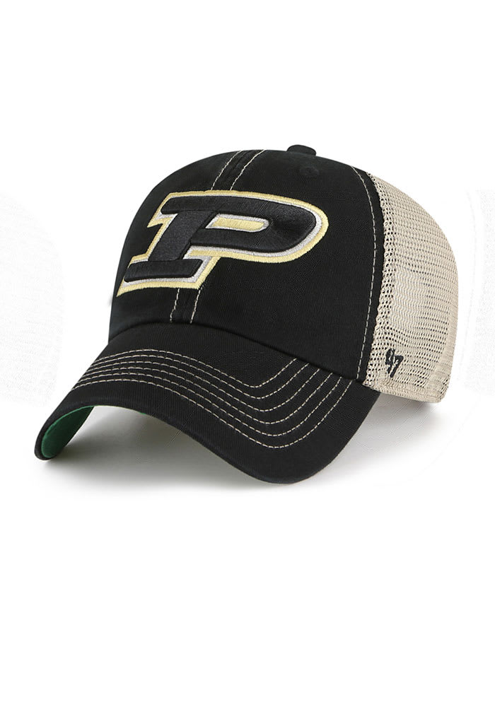 47 Purdue Boilermakers BLACK Trawler Clean Up Adjustable Hat - 48010170