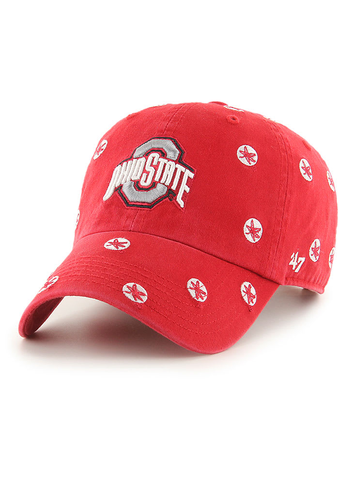 Ohio State Buckeyes 47 Red Confetti Clean Up Womens Adjustable Hat ...