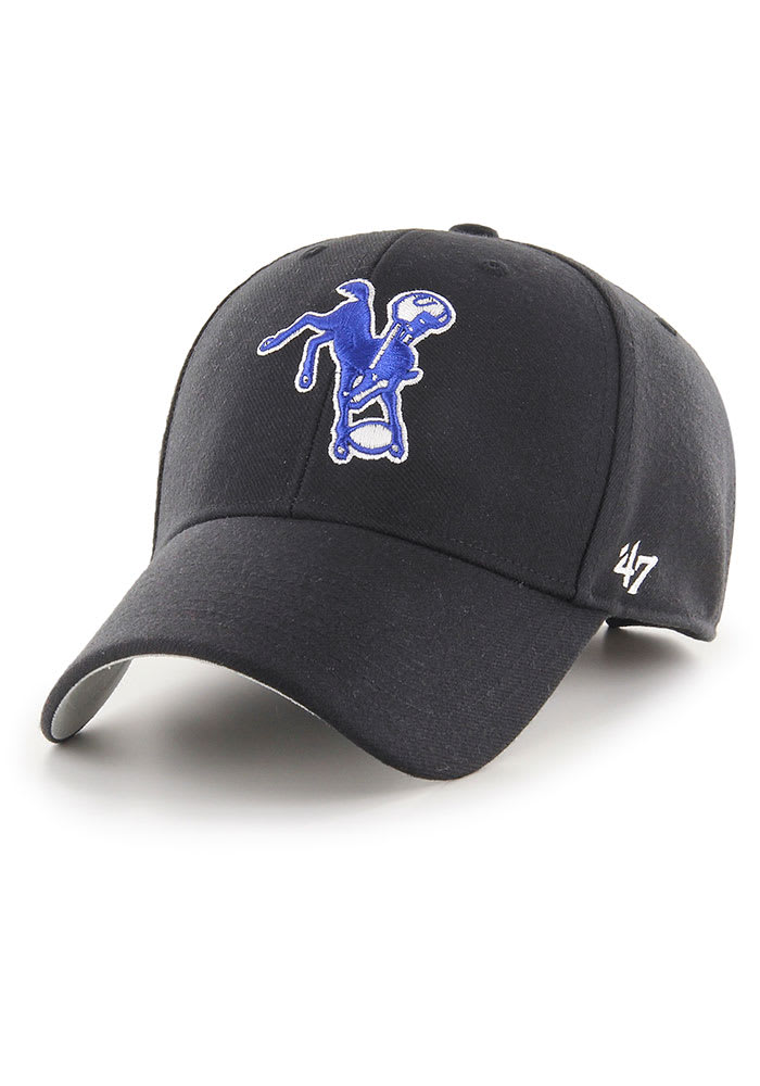 47 Indianapolis Colts BLACK Retro MVP Adjustable Hat - 48011562