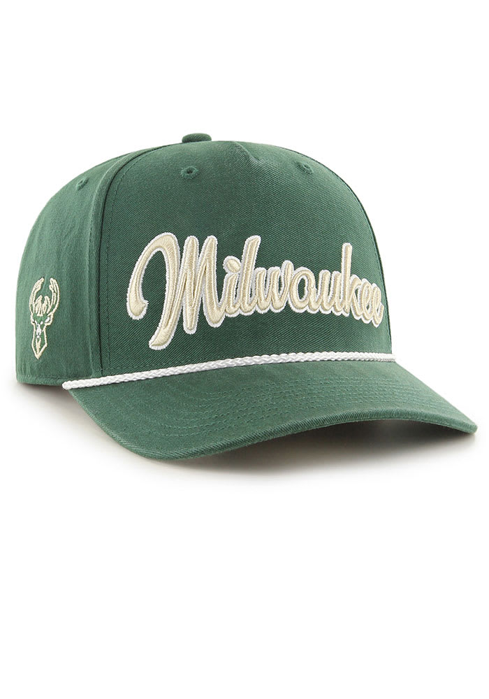 47 Milwaukee Bucks GREEN Overhand Script MVP Adjustable Hat - 48013209