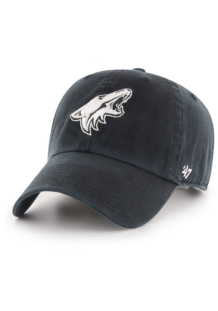47 Arizona Coyotes BLACK Tonal Logo Clean Up Adjustable Hat - 48013215