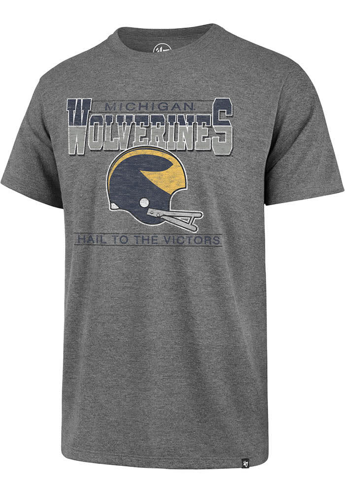47 Michigan Wolverines GREY Superior Lacer Hockey Short Sleeve Fashion ...