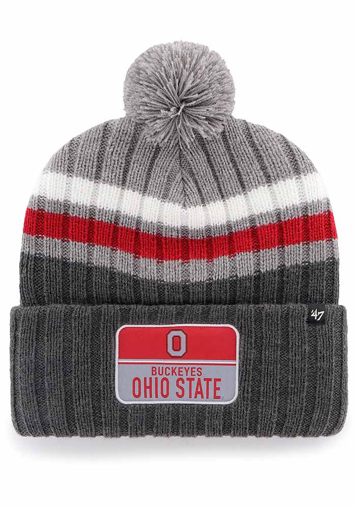 Ohio State Buckeyes 47 GRAY Gray Stack Knit Knit Hat - 48014394