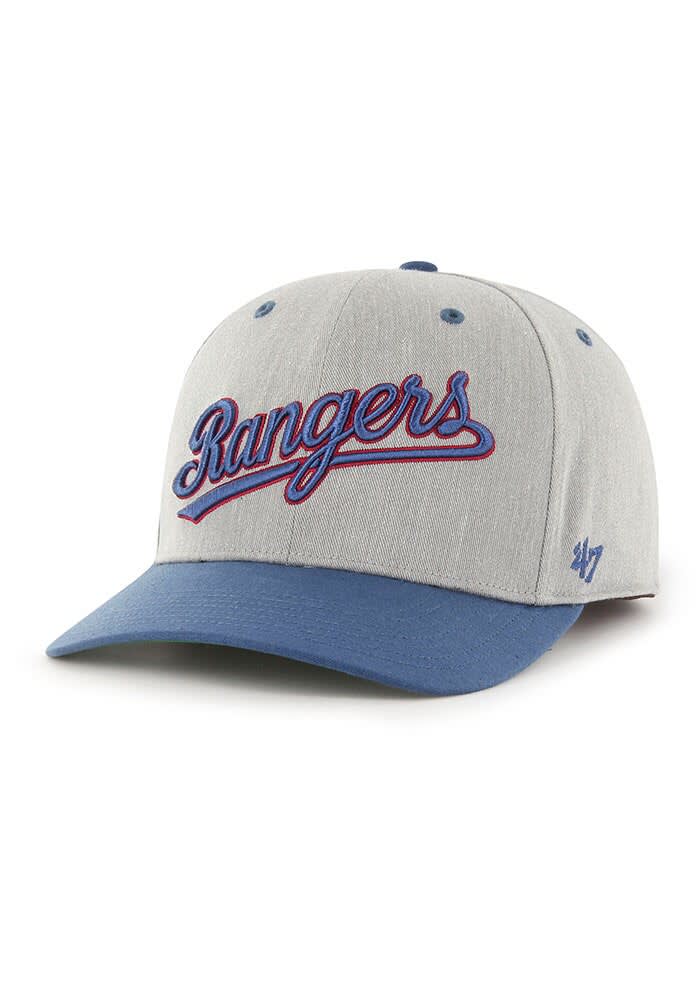 47 Texas Rangers GREY Cooperstown Fly Out Midfield Adjustable Hat ...