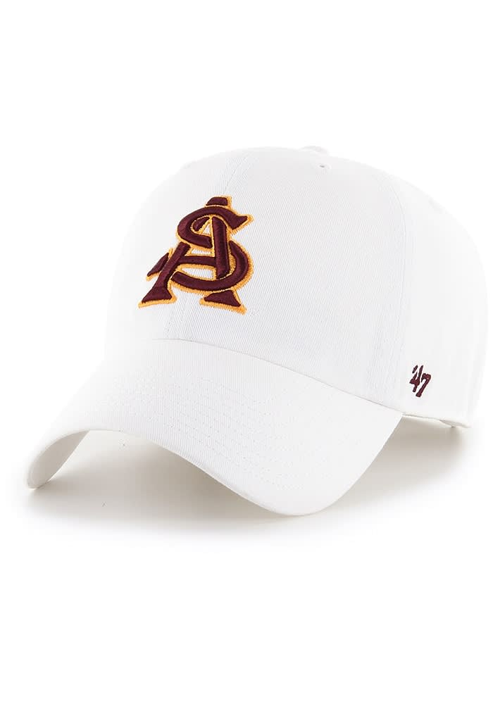 47 Arizona State Sun Devils WHITE Clean Up Adjustable Hat - 48015913