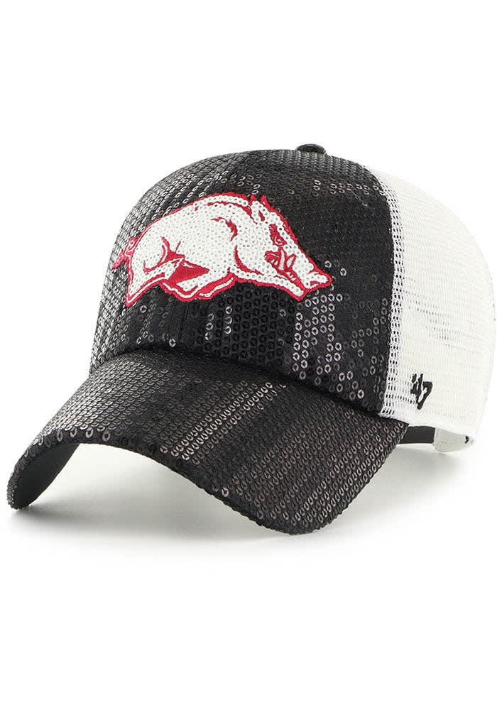 Arkansas Razorbacks 47 Womens BLACK Dazzle Mesh Adjustable Hat - 48016206