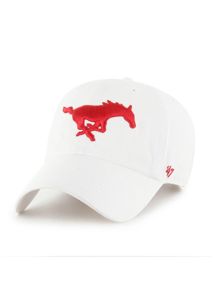 47 SMU Mustangs WHITE Clean Up Adjustable Hat - 48016230