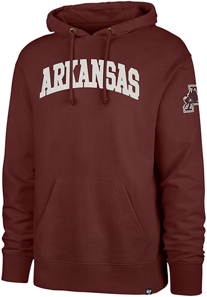 47 Arkansas Razorbacks Mens CRIMSON Striker Long Sleeve Fashion Hood ...