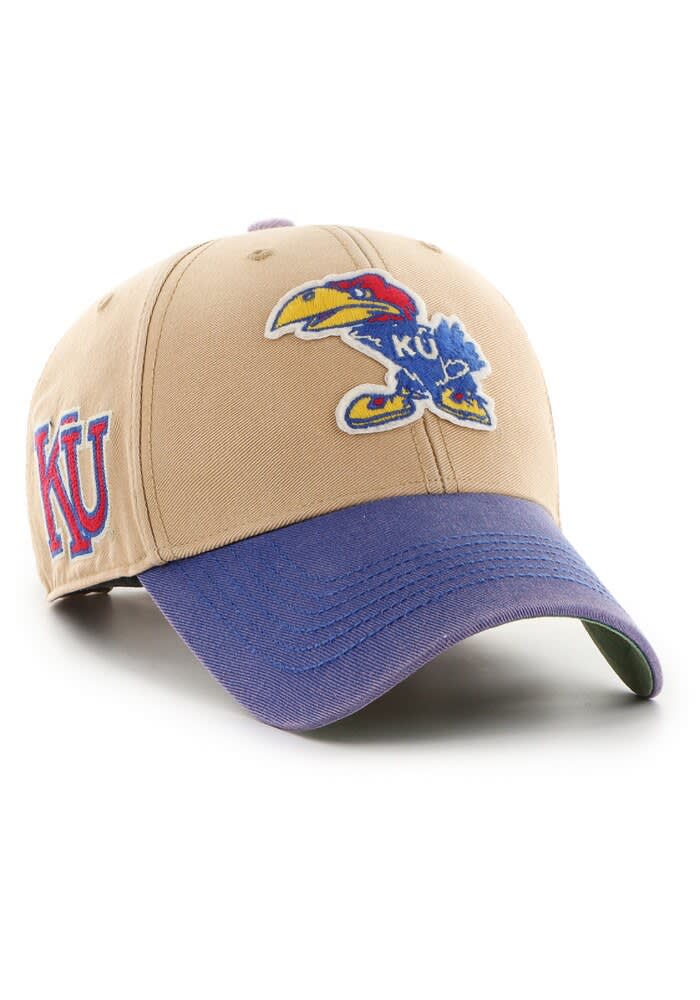 47 Kansas Jayhawks KHAKI Vintage Dusted Sedgwick MVP Adjustable Hat ...