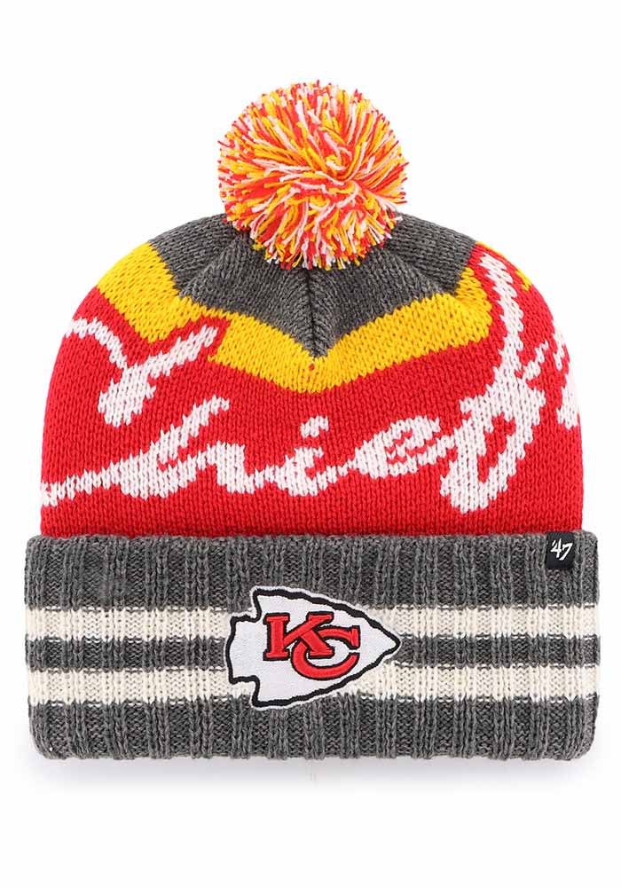 Kansas City Chiefs 47 GREY Hyperbolic Cuff Knit Hat - 48017181