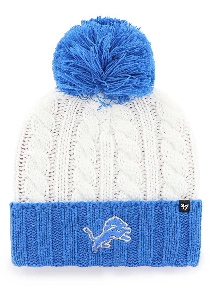 Detroit Lions 47 Womens White Fireside Cuff Knit Hat - 48017210