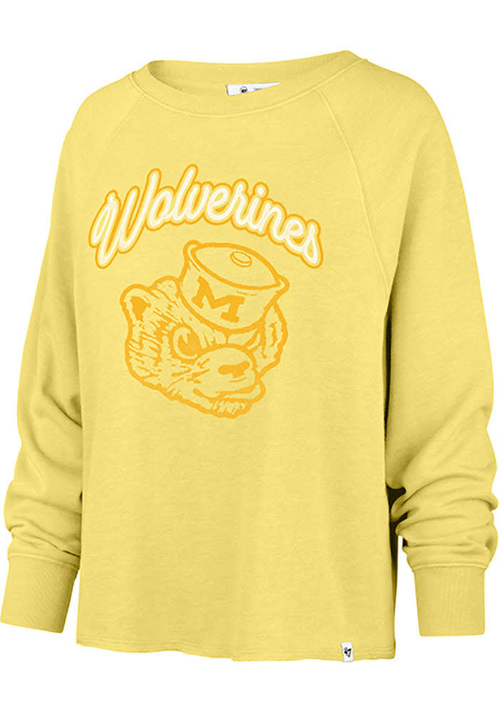Michigan Wolverines 47 Crew Sweatshirt Womens YELLOW Luminance Kennedy ...