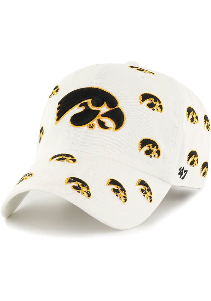 Iowa Hawkeyes 47 Womens WHITE Confetti Clean Up Adjustable Hat - 48018905