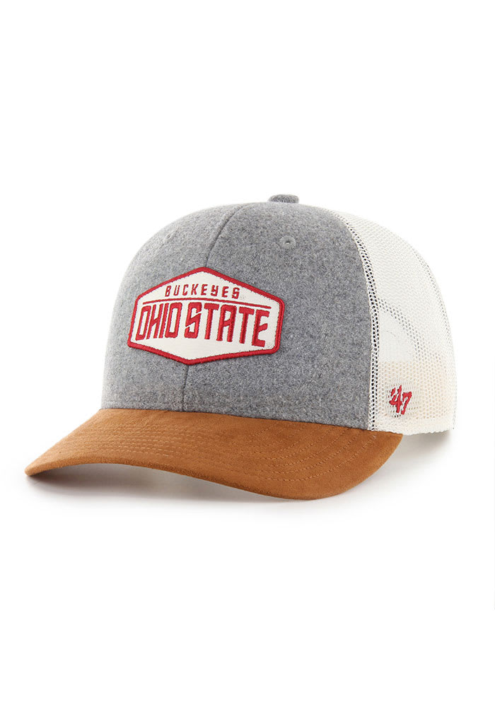 47 GREY Ohio State Buckeyes Drover Trucker Adjustable Hat