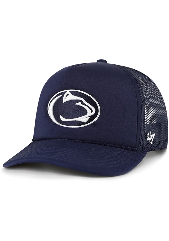 47 Penn State Nittany Lions NAVY Foam Front Mesh Trucker Adjustable Hat ...