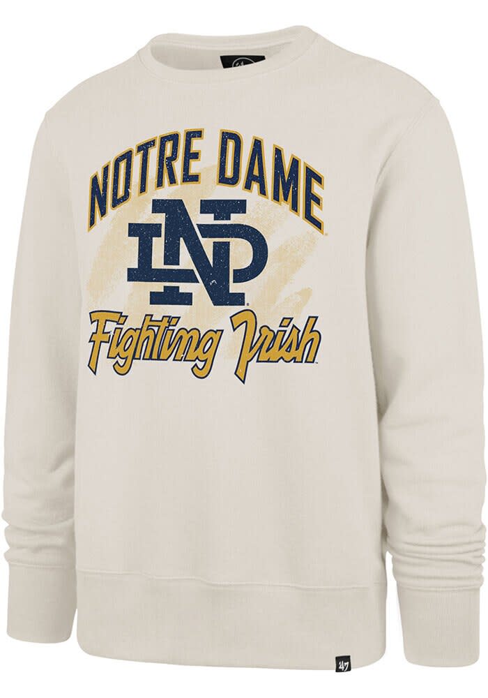 47 Notre Dame Fighting Irish Mens White Shader Headline Crew Sweatshirt - 48019205