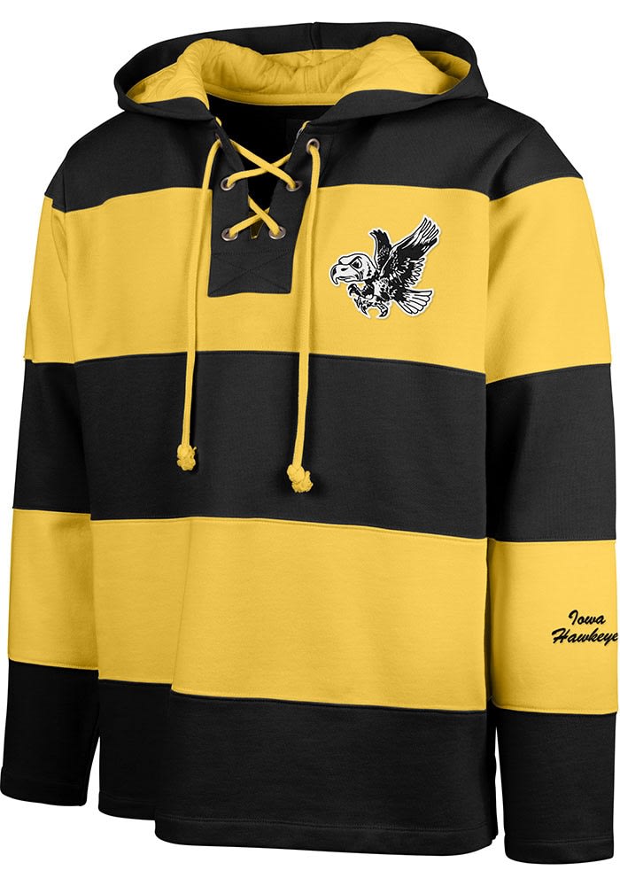 47 Iowa Hawkeyes Mens BLACK Flex Fair Catch Long Sleeve Fashion Hood ...