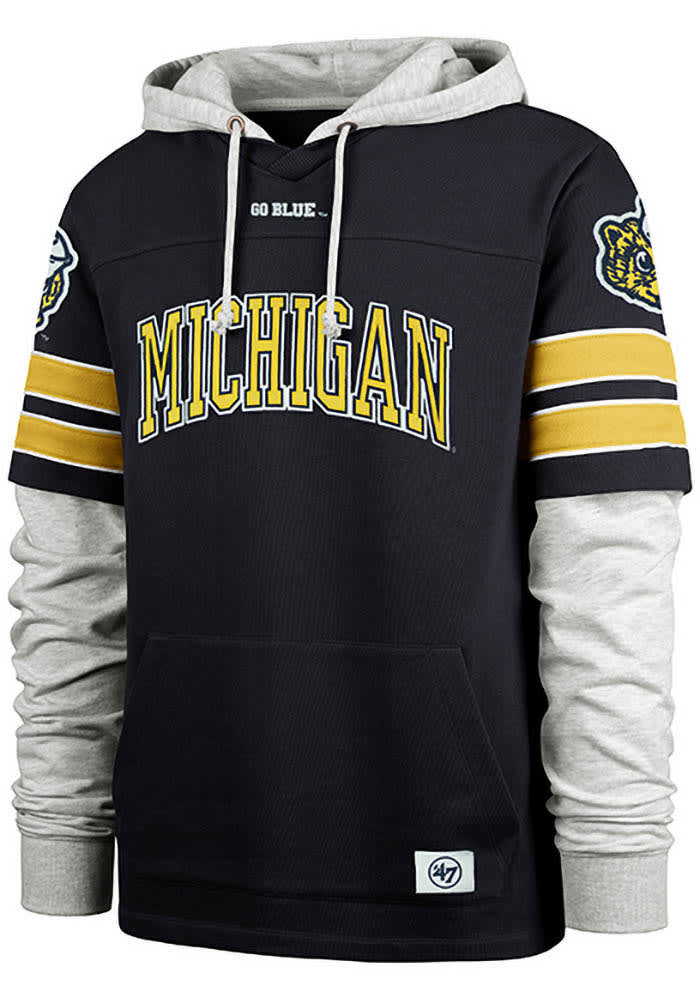 47 Mens BLUE Michigan Wolverines Blitz Cornerback Fashion Hood - 48019268