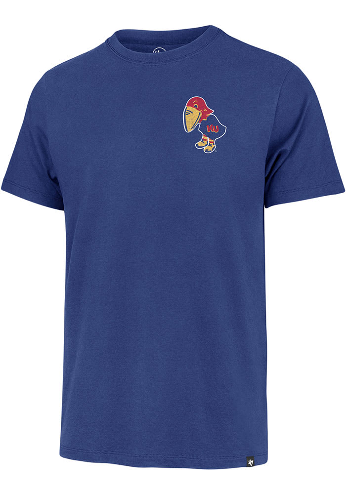 47 Kansas Jayhawks ROYAL Back to Back Franklin Short Sleeve Fashion T ...