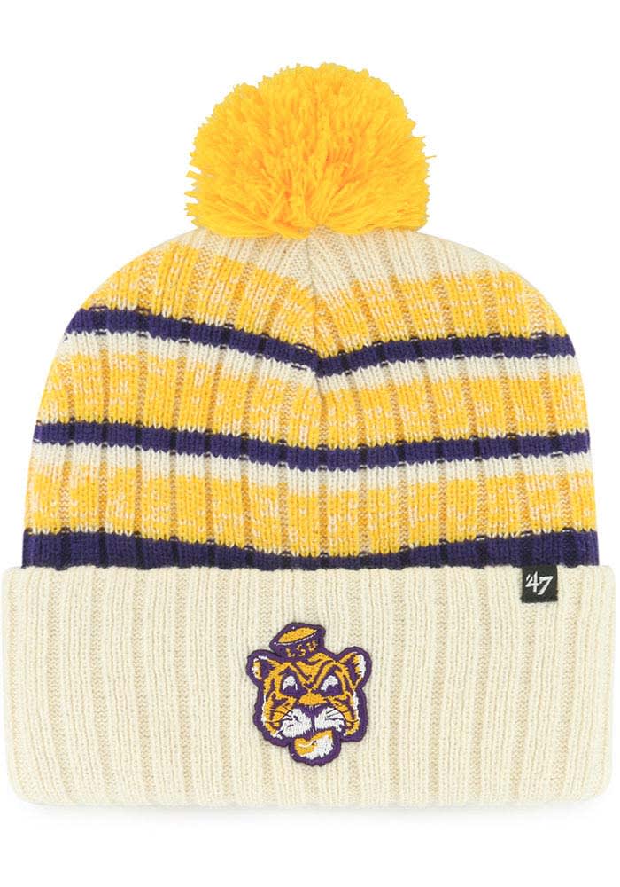 LSU Tigers 47 IVORY Tavern Cuff Knit Hat - 48019580
