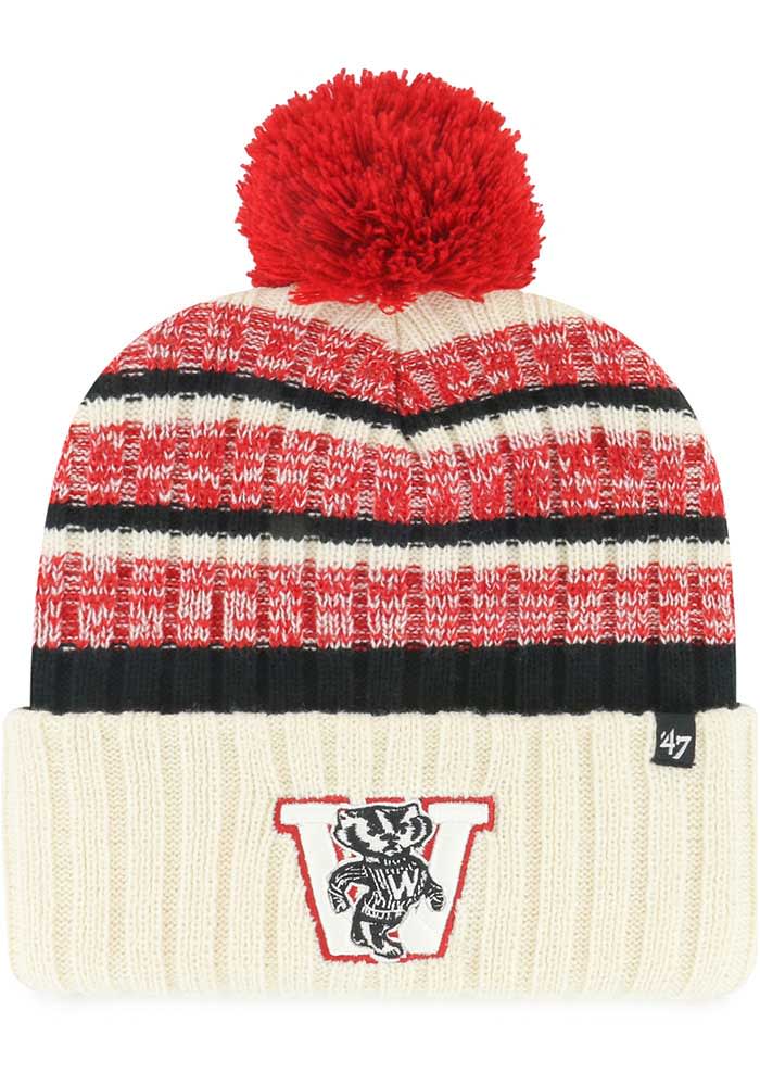 Wisconsin Badgers 47 IVORY Tavern Cuff Knit Hat - 48019599