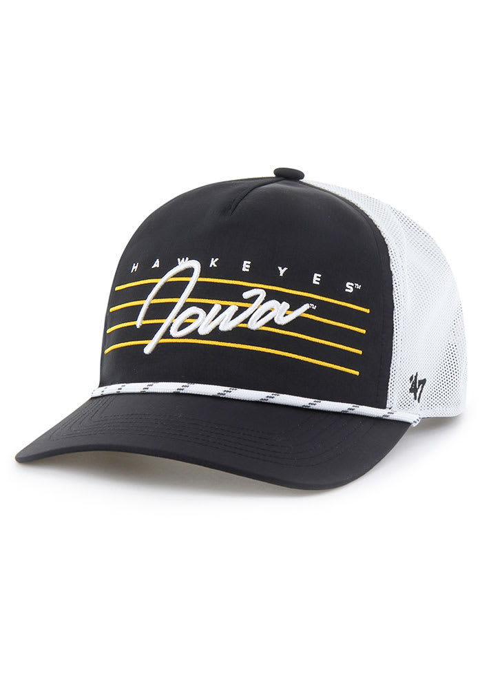 47 BLACK Iowa Hawkeyes DOWNBURST MESH 47 HITCH Adjustable Hat - 48019696
