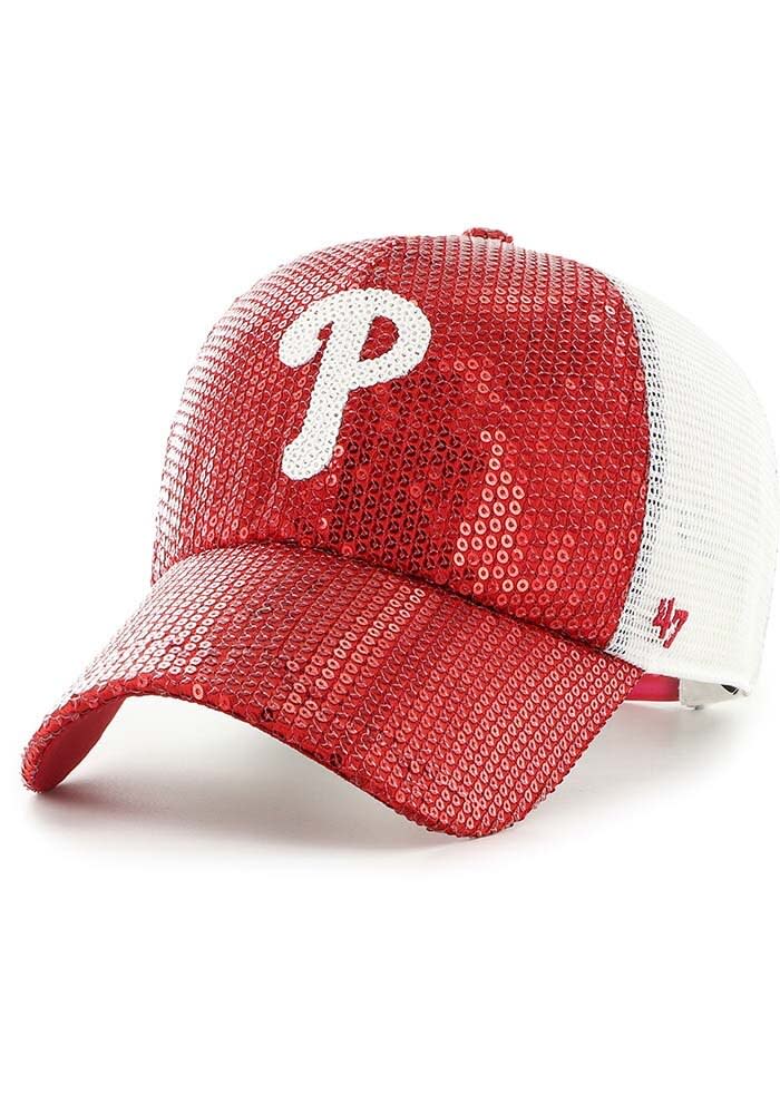 Philadelphia Phillies 47 Womens Red Dazzle Mesh Clean Up Adjustable Hat ...