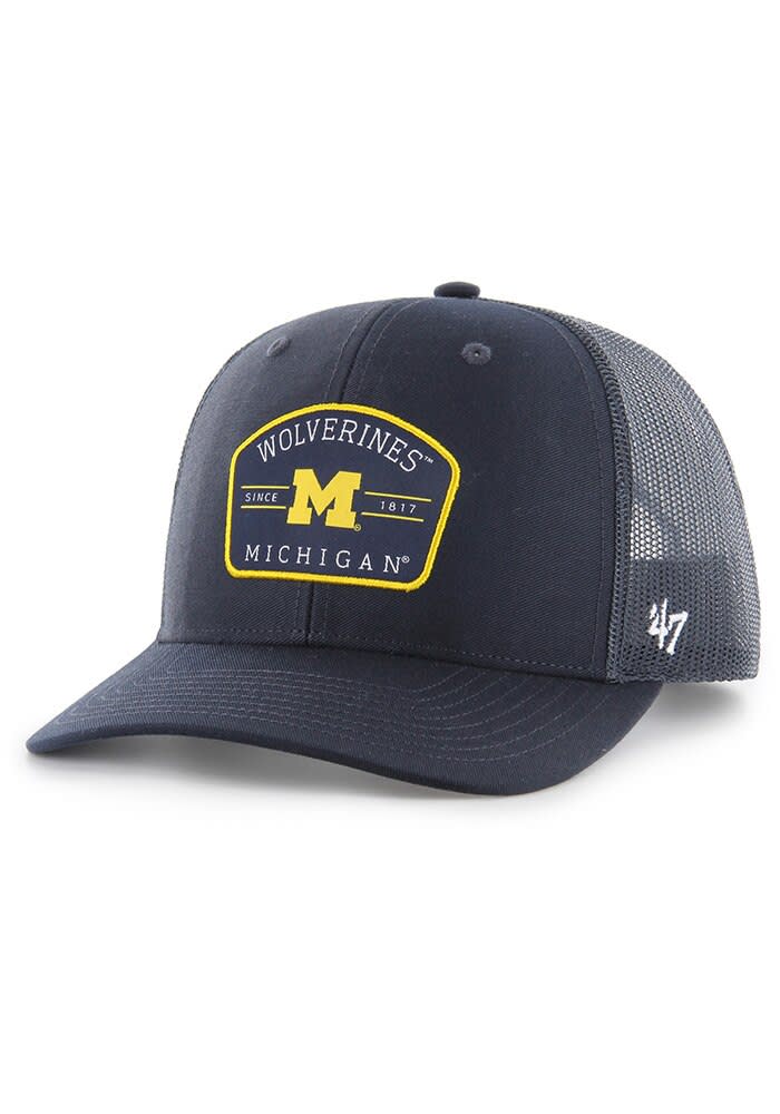 47 Michigan Wolverines BLUE Primer Trucker Adjustable Hat - 48021371