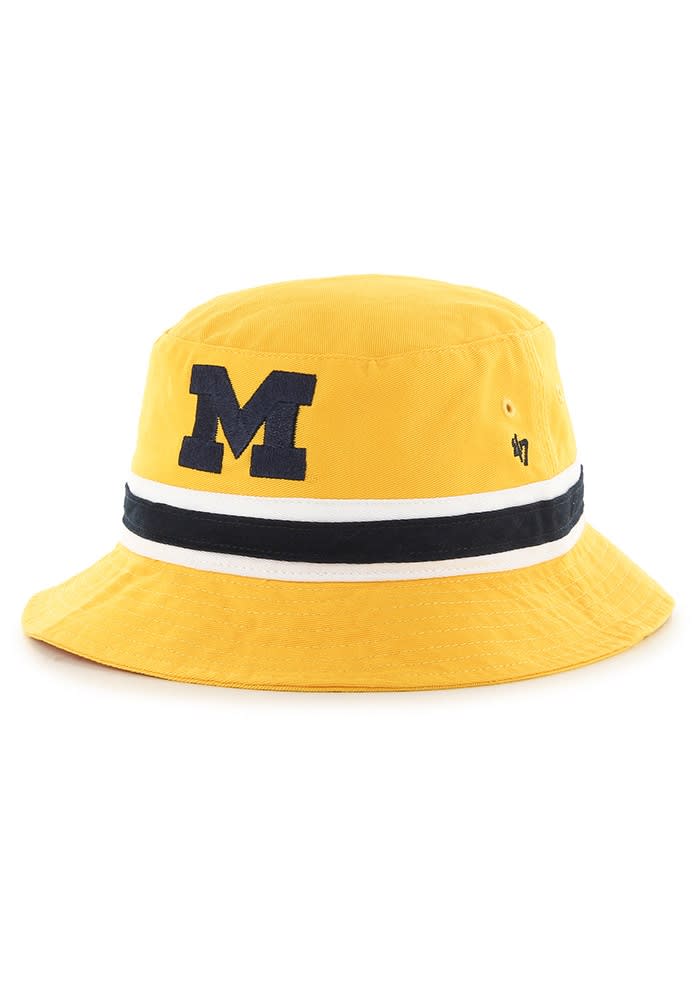 47 Michigan Wolverines YELLOW Striped Bucket Hat - 48021381