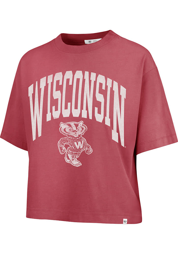 47 Wisconsin Badgers Womens Red Shale Montauk T-Shirt - 48022563