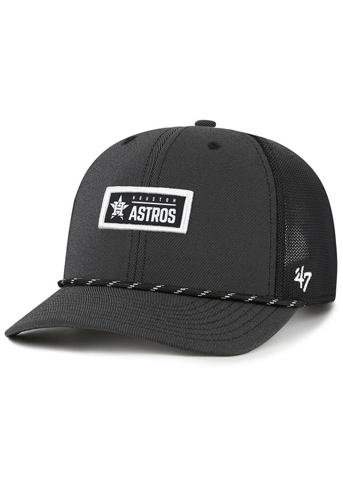 47 Houston Astros BLACK Rumble Rope Trucker Adjustable Hat - 48022688